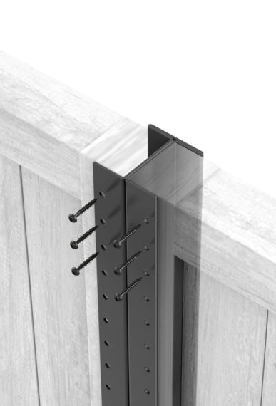 Anthracite grey steel fence posts – Birkdale